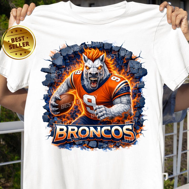 3D Broncos Football Mascot PNG, Retro Sport Clipart (digital Download ...