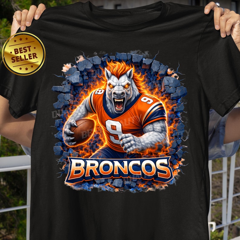 3D Broncos Football Mascot PNG, Retro Sport Clipart (digital Download ...