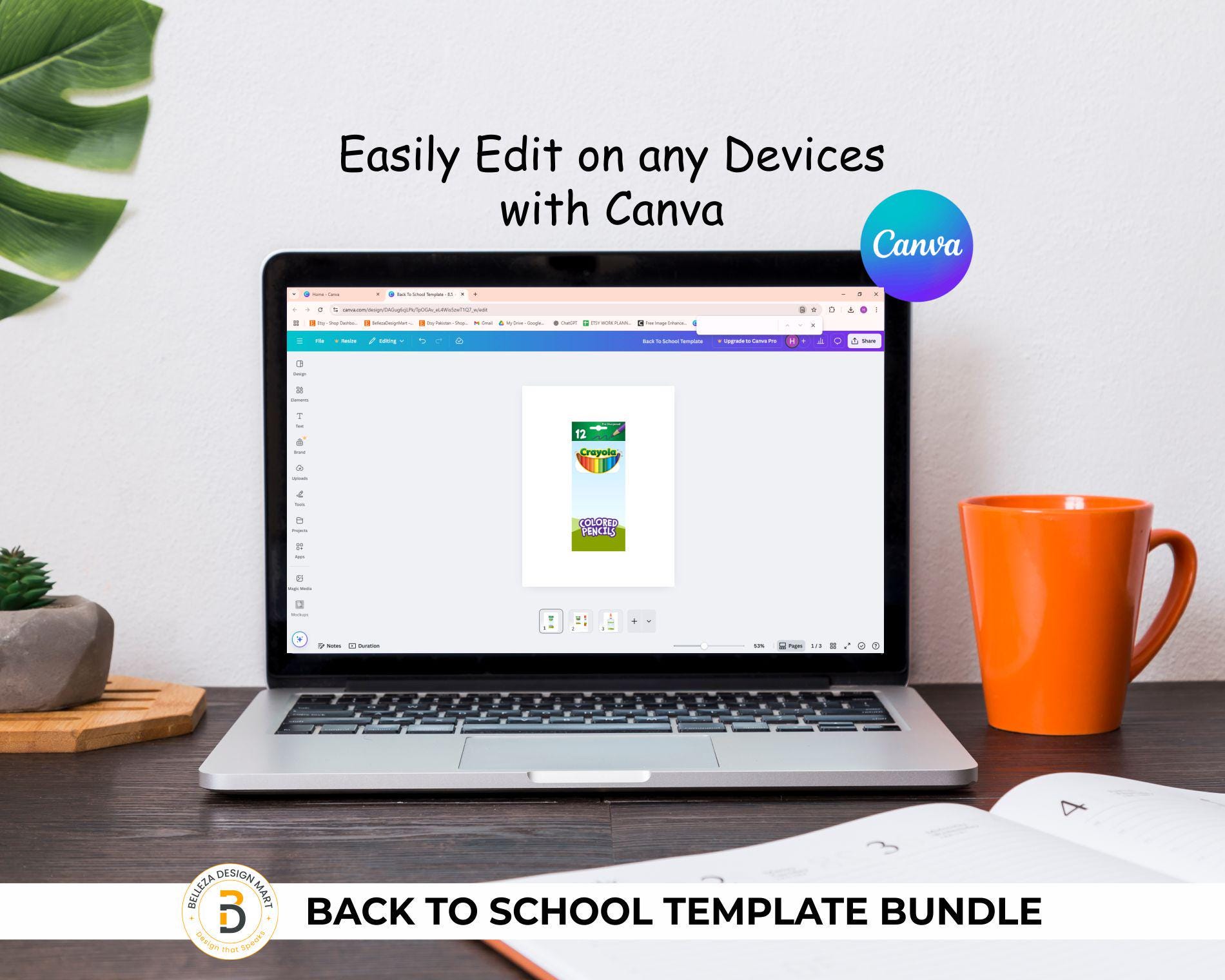 Editable Back to School Label Templates: Canva Designs (digital ...