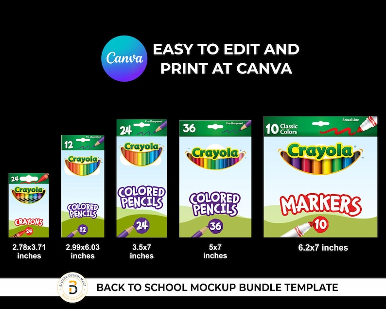 Editable Back to School Label Templates: Canva Designs (digital ...