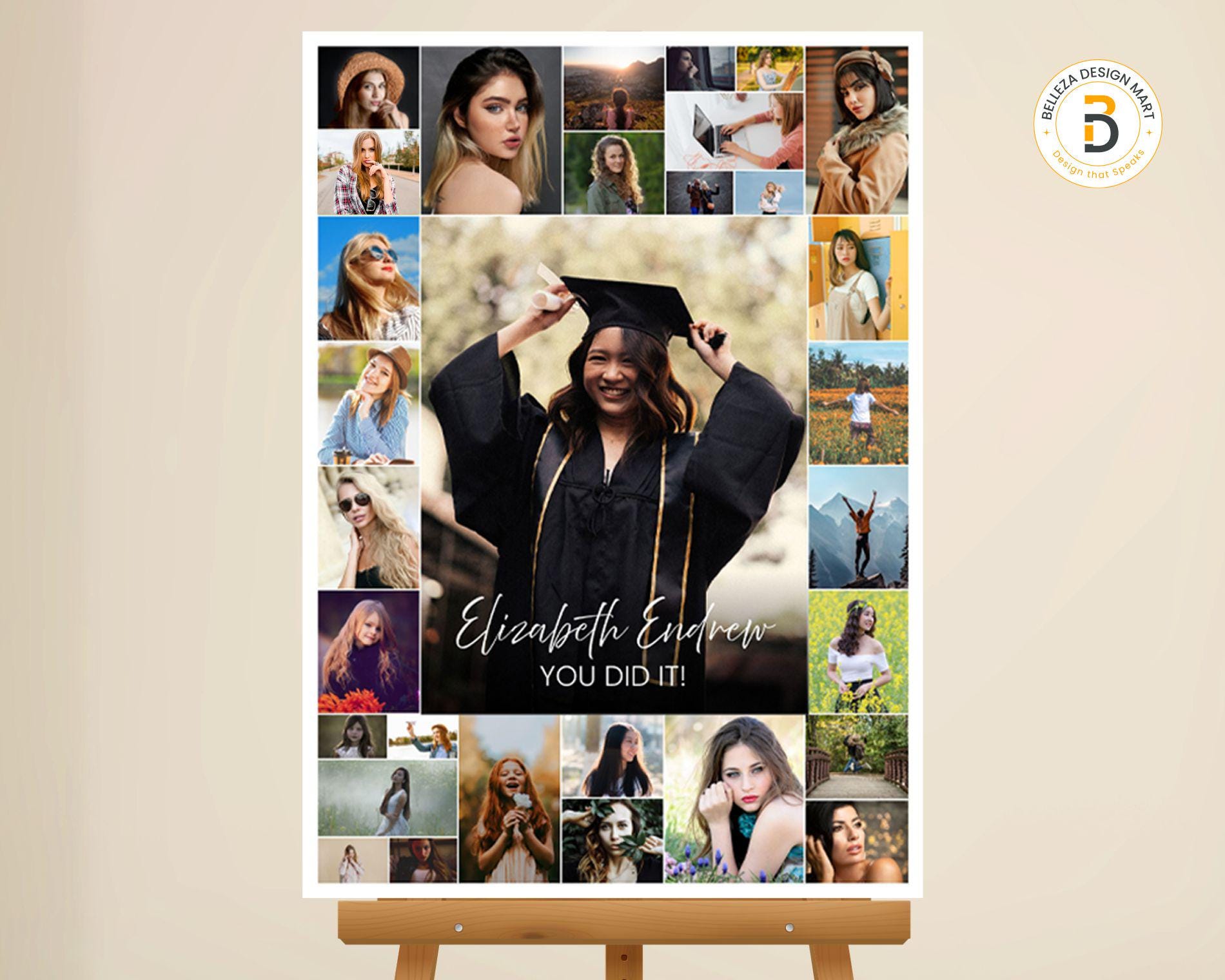 Graduation Photo Collage Template, Graduation Welcome Sign, Graduation ...