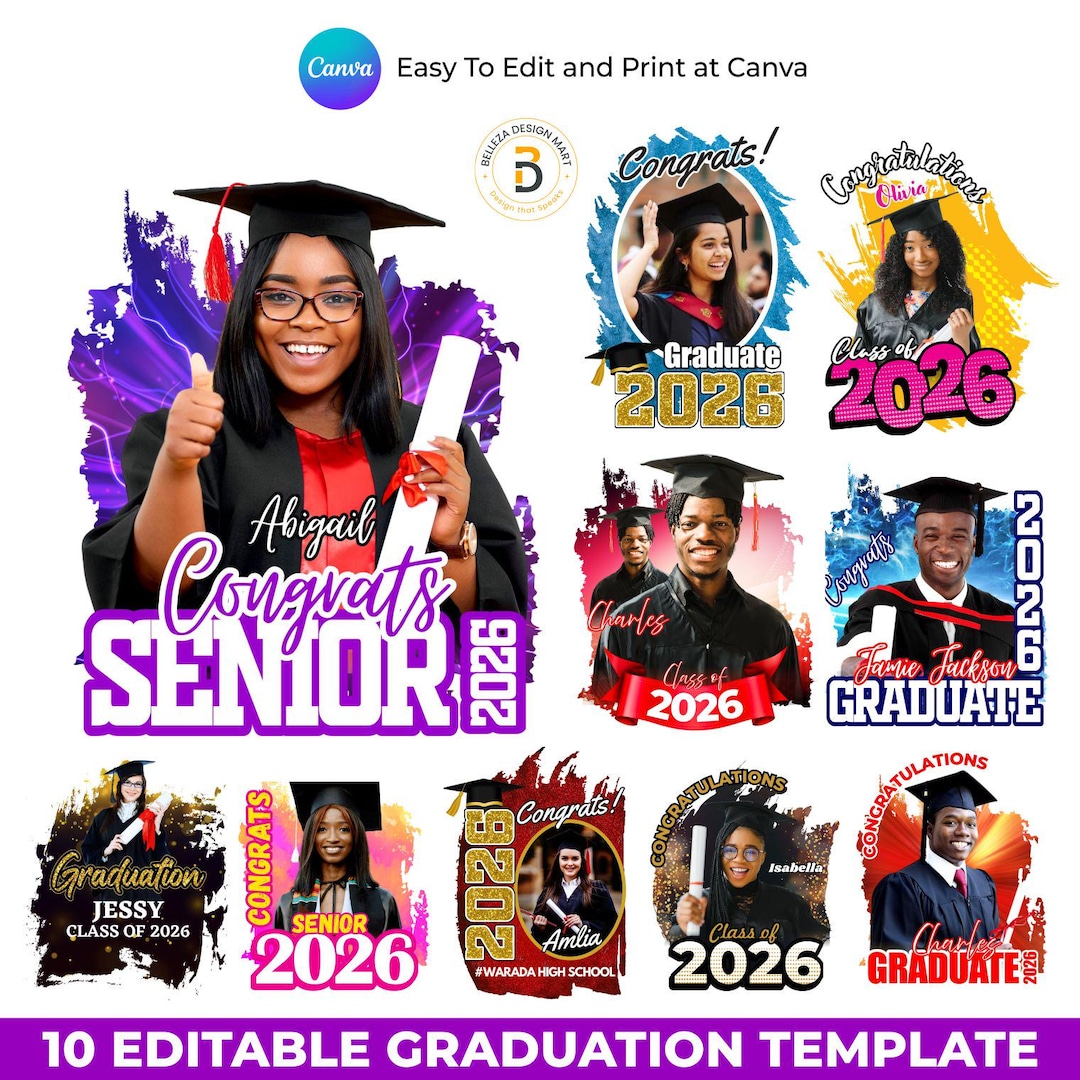 2026 Graduation T-shirt Design: Senior SVG Canva Template (digital ...