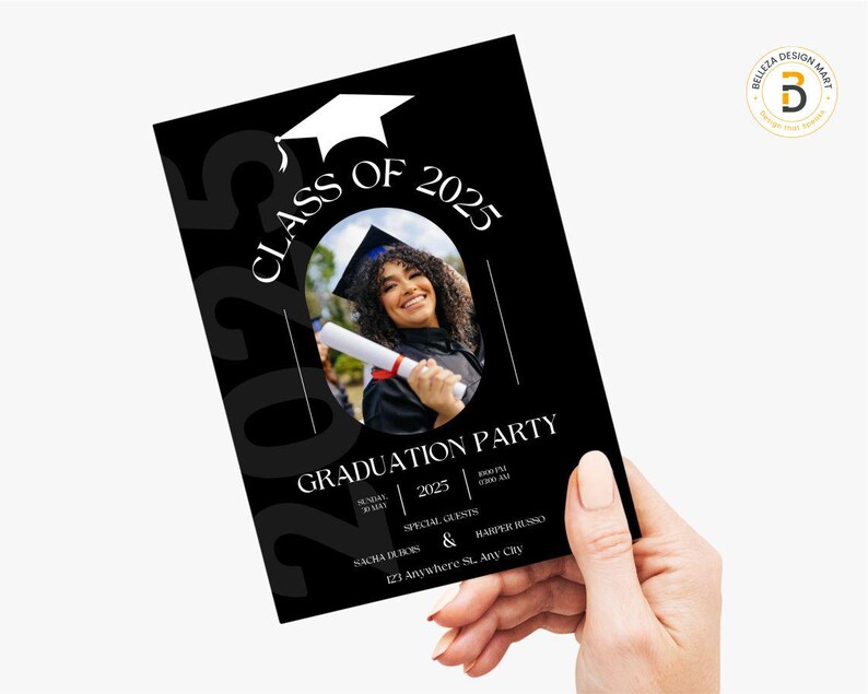 Class of 2025 Graduation Invitation: Editable Canva Template (digital ...