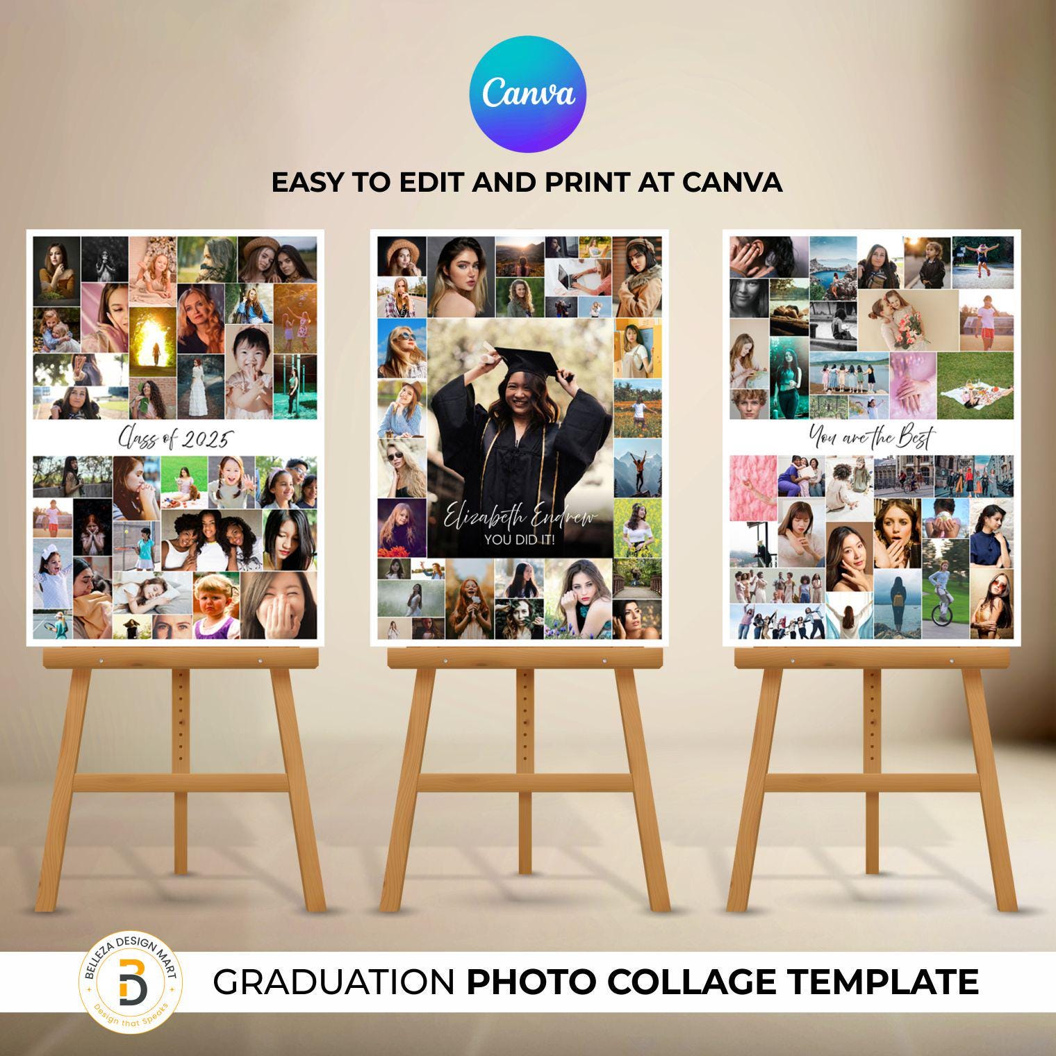 Graduation Photo Collage Template, Graduation Welcome Sign, Graduation ...