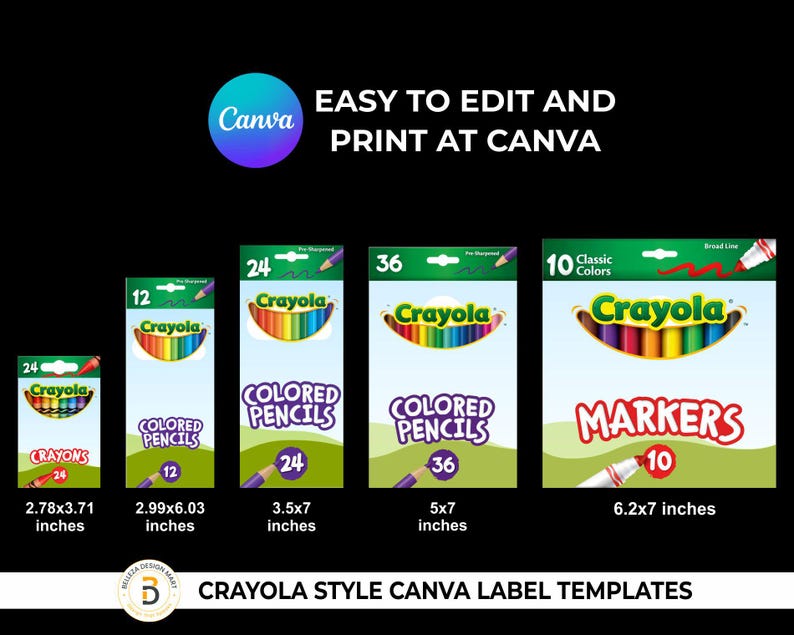 Crayon & Colored Pencil Box Templates: Back to School Canva Designs ...