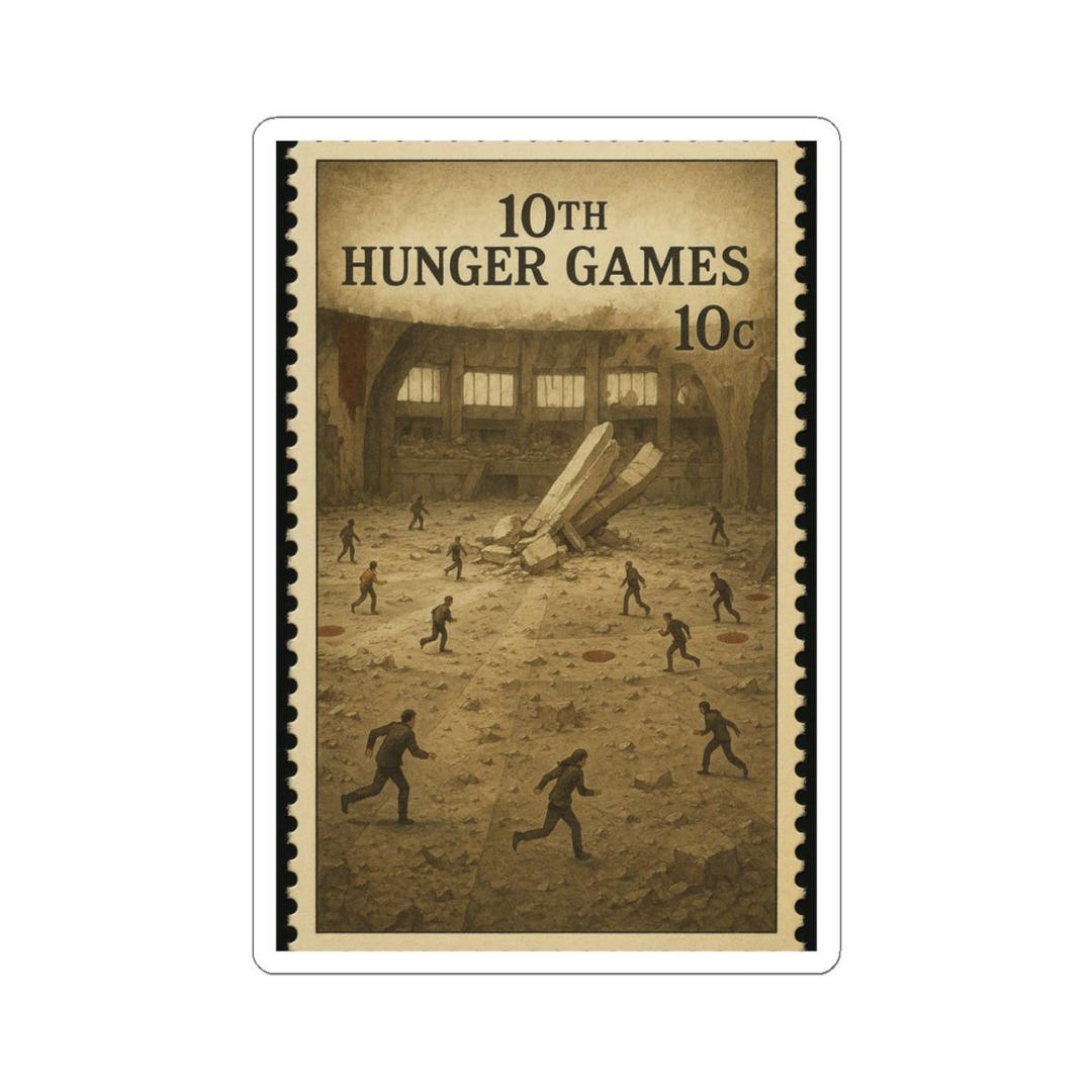 10th Hunger Games Stamp Kiss-cut Stickers | Vintage Style Movie Decals ...