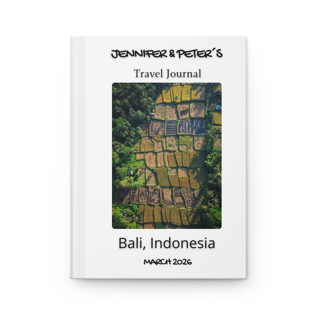 Personalized Bali Travel Journal Hardcover Custom Name & Date Notebook ...