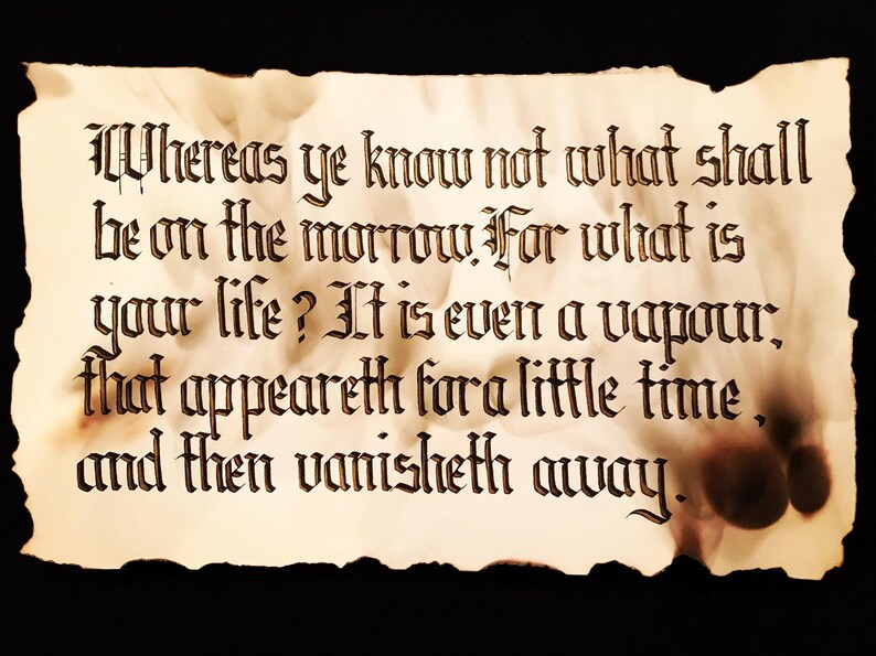 Handwritten Old English/gothic Calligraphy Style Bible Versus, Poems ...