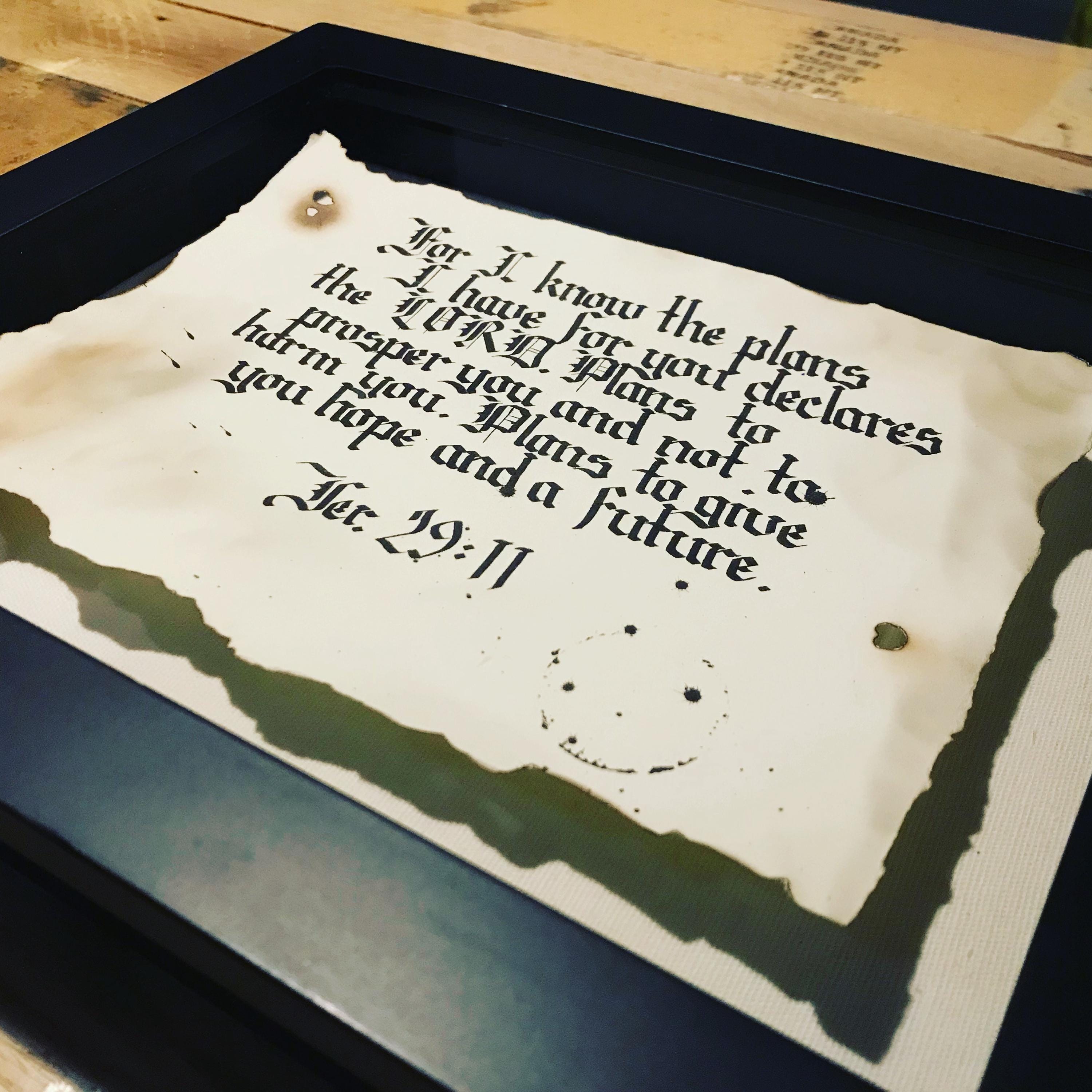 Handwritten Old English/gothic Calligraphy Style Bible Versus, Poems ...
