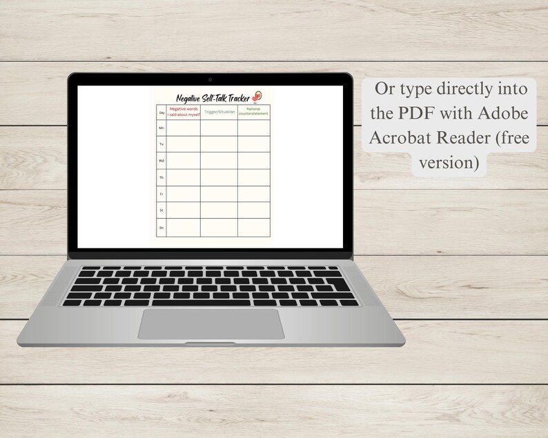Negative Self-talk Tracker, Track and Replace Harmful Words, Self-talk ...