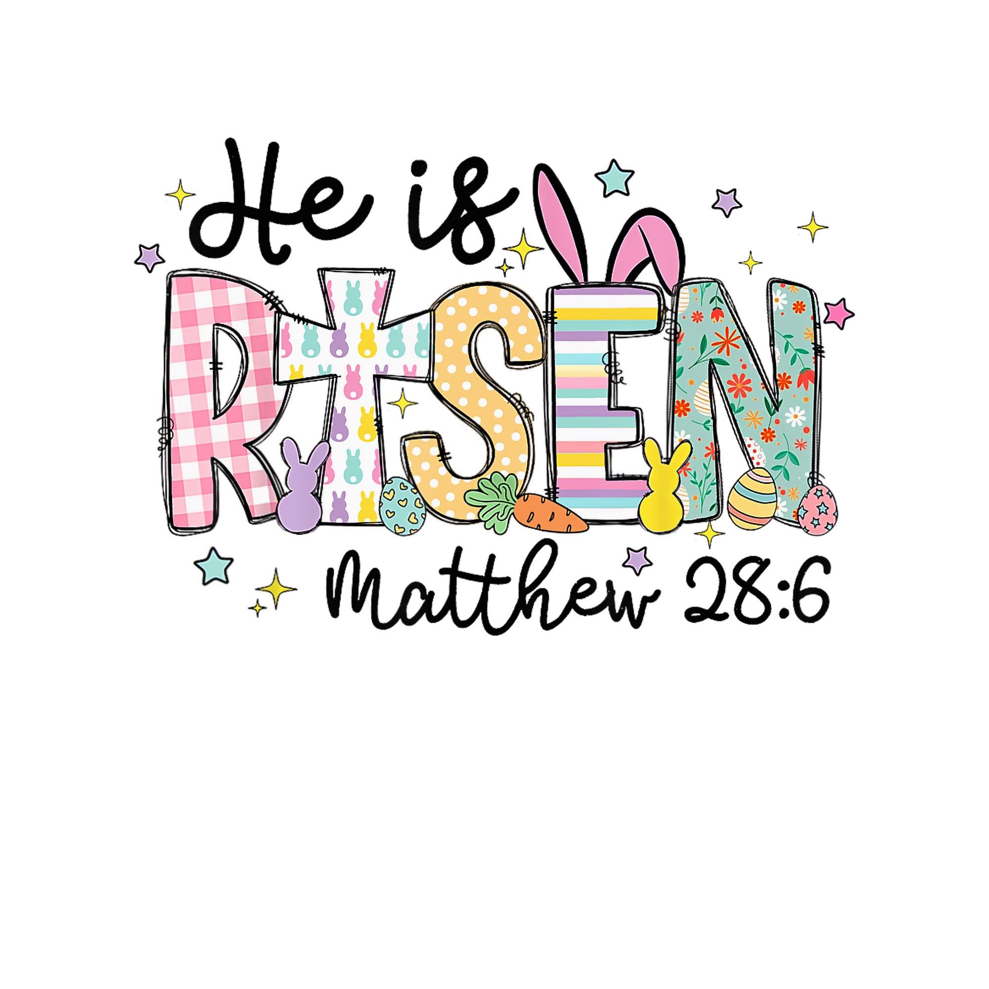 He is Risen Jesus Christian Happy Easter Women Kids Girls Digital PNG ...