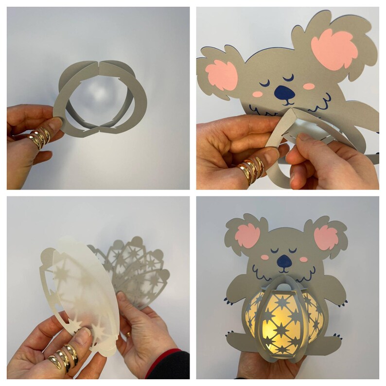 Animal Lanterns SVG Bundle – Koala, Capybara, Frog, Panda, DIY Shadow ...