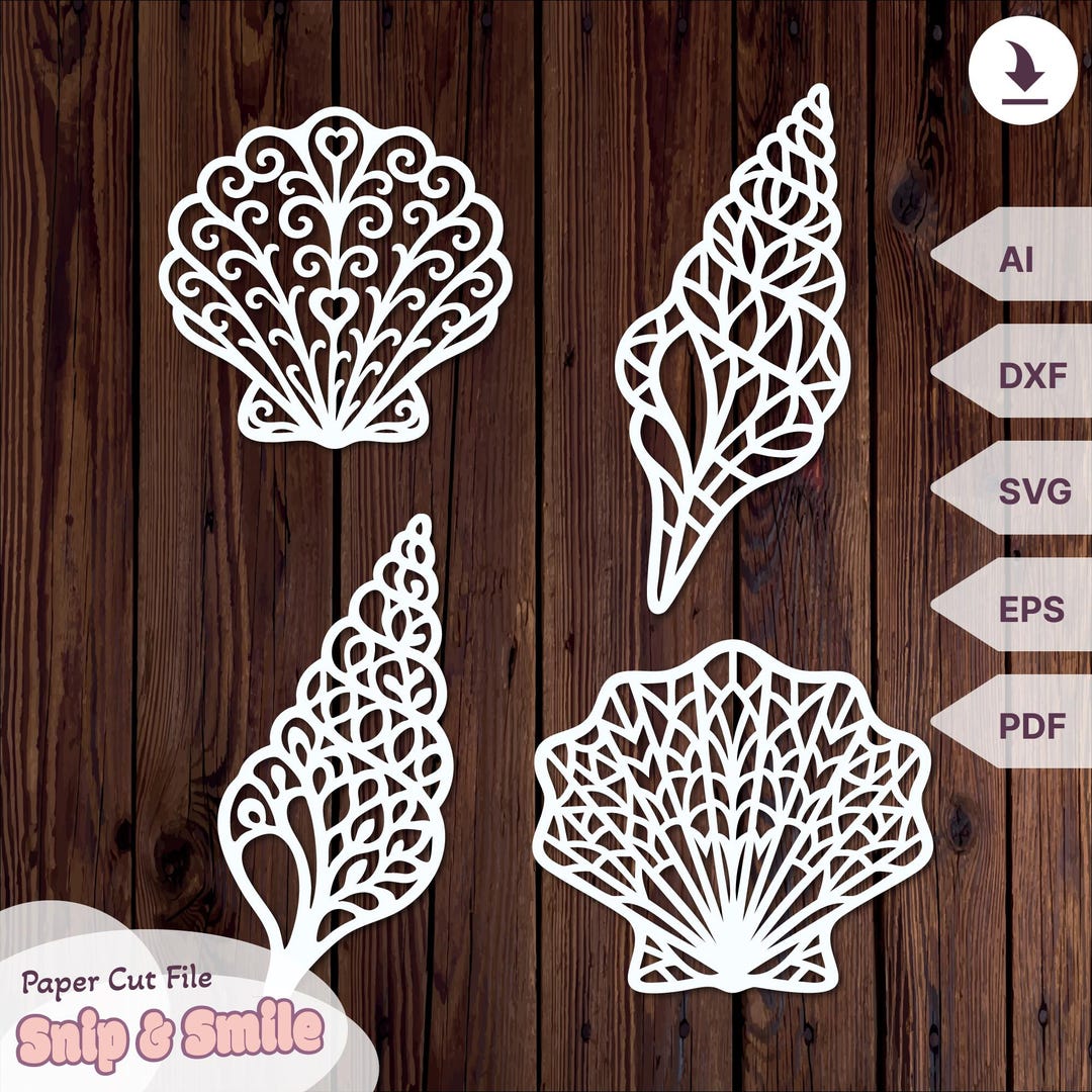 Shell SVG Bundle - Sea Clipart for Cricut & Silhouette, DXF Files, PDF ...