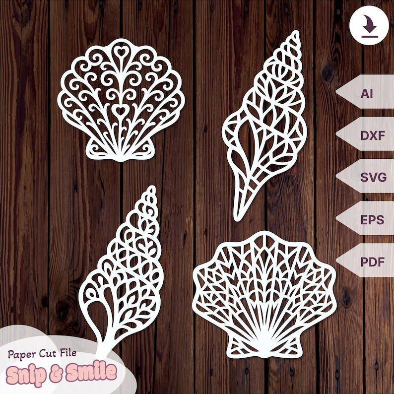 Shell SVG Bundle - Sea Clipart for Cricut & Silhouette, DXF Files, PDF ...