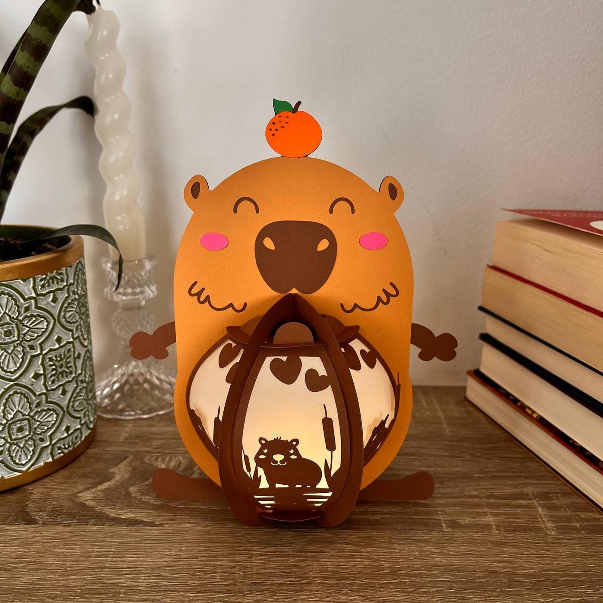 Capybara Paper Cut Lantern SVG - DIY Kit & Cricut Project, Shadow Box ...