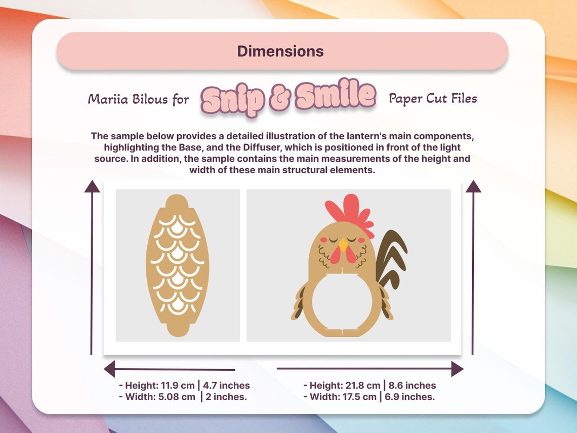 Rooster Paper Cut Lamp SVG - DIY Kit & 3D Shadow Box SVG - Etsy