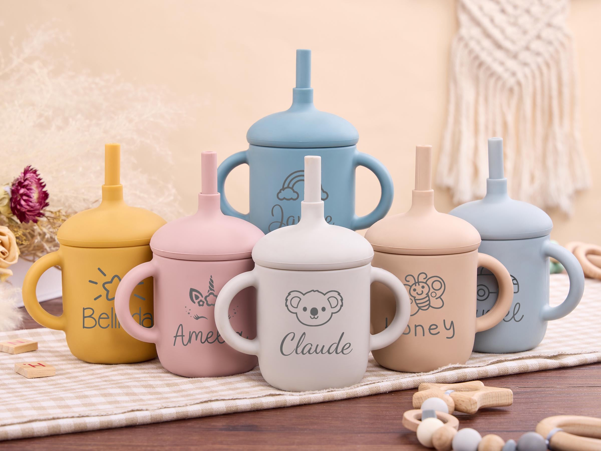 Personalized Sippy Cup With Straw 7oz for Toddlers,custom Silicone Cup ...