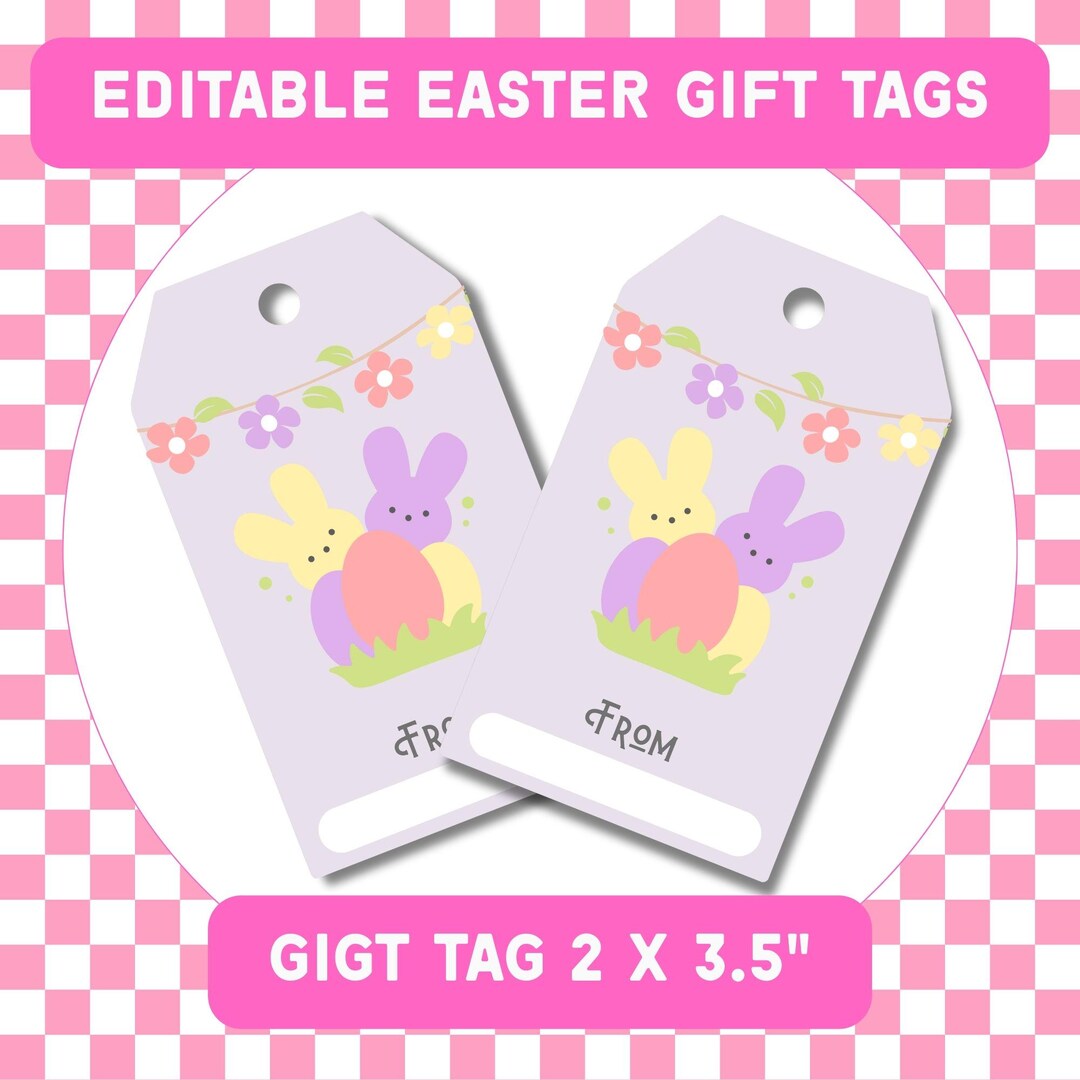 Editable Easter Gift Tags: Printable Basket Tag (2x3.5") - Etsy
