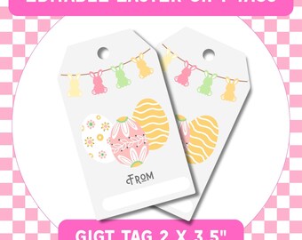 EDITABLE Easter Gift Tags, Easter Printables, Kids Easter Basket ...