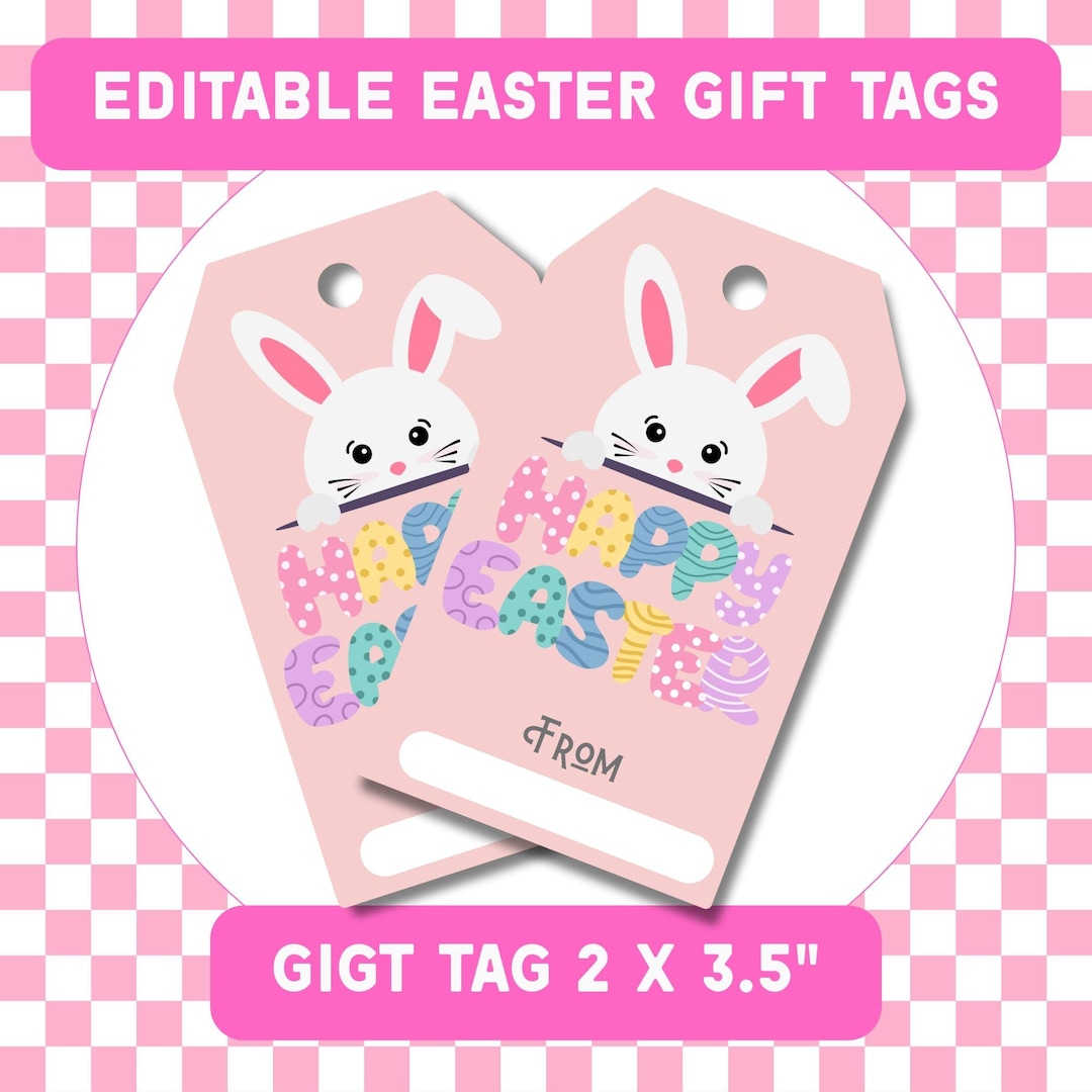 Editable Easter Gift Tags: Printable Basket Tags (2x3.5") - Etsy