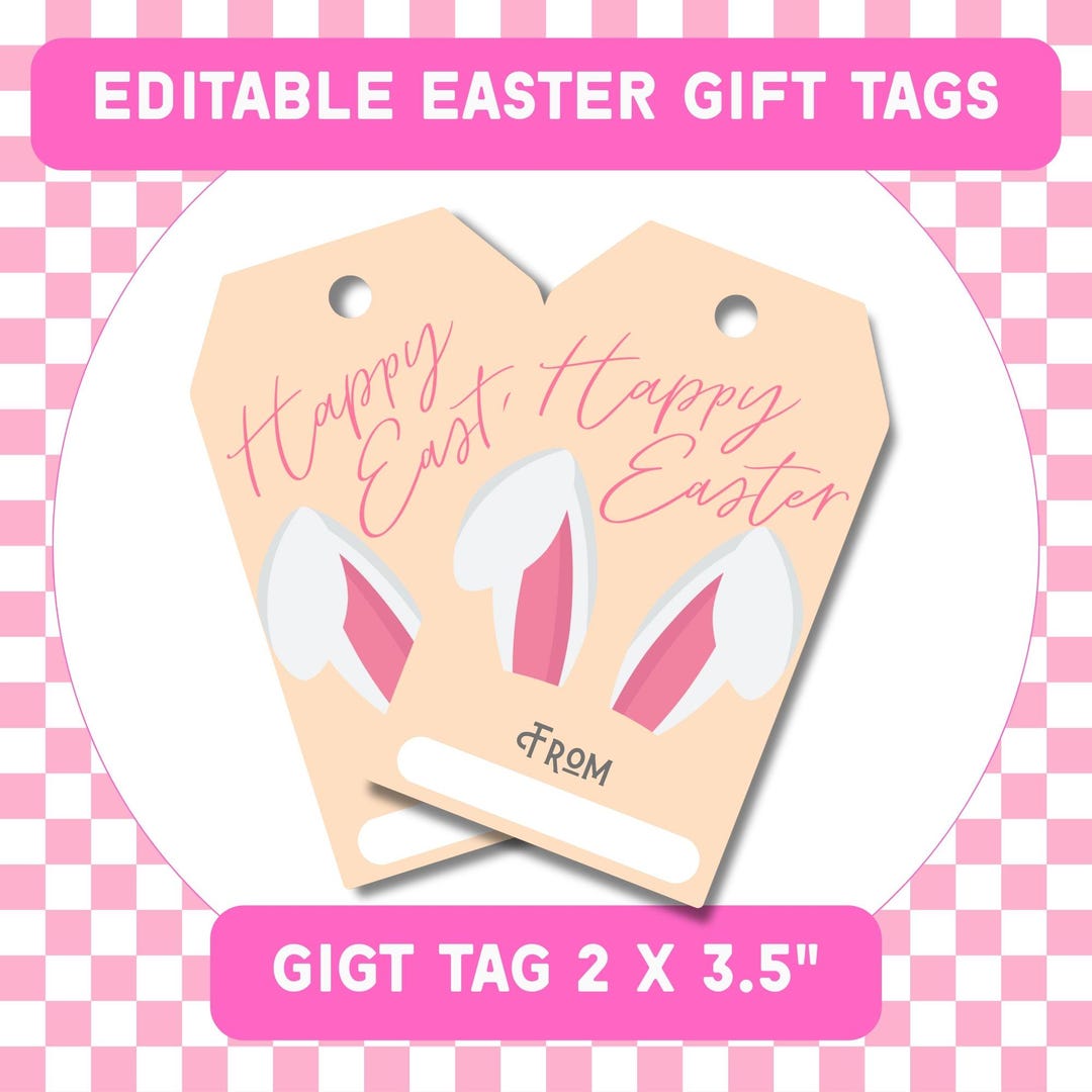 Editable Easter Gift Tags: Printable Basket Tag (2x3.5") - Etsy