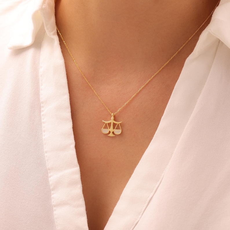 Dainty Justice Scales Necklace, Sterling Silver Lawyer Gift - Etsy