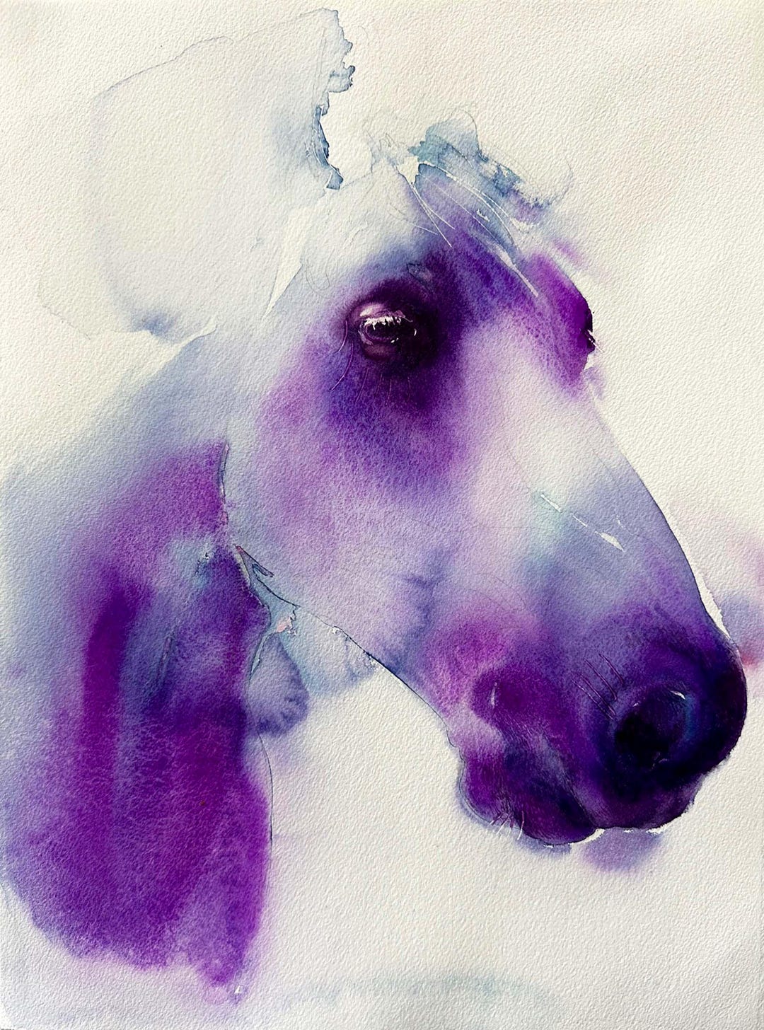 PURPLE MANE Horse Archival PRINT of Abstract, Minimal Fresh, Lively ...