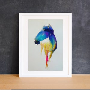 Rainbow Horse Watercolor Print, Cheerful Animal Art (20x16) - Etsy