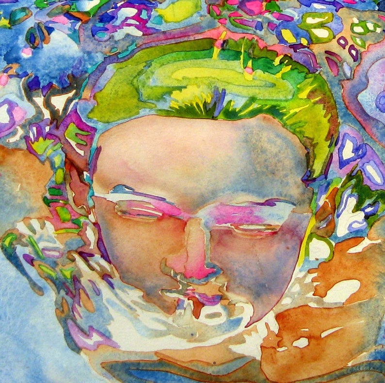 JEWEL SWIM Woman in Water Colorful Watercolor Print of Woman Underwater ...