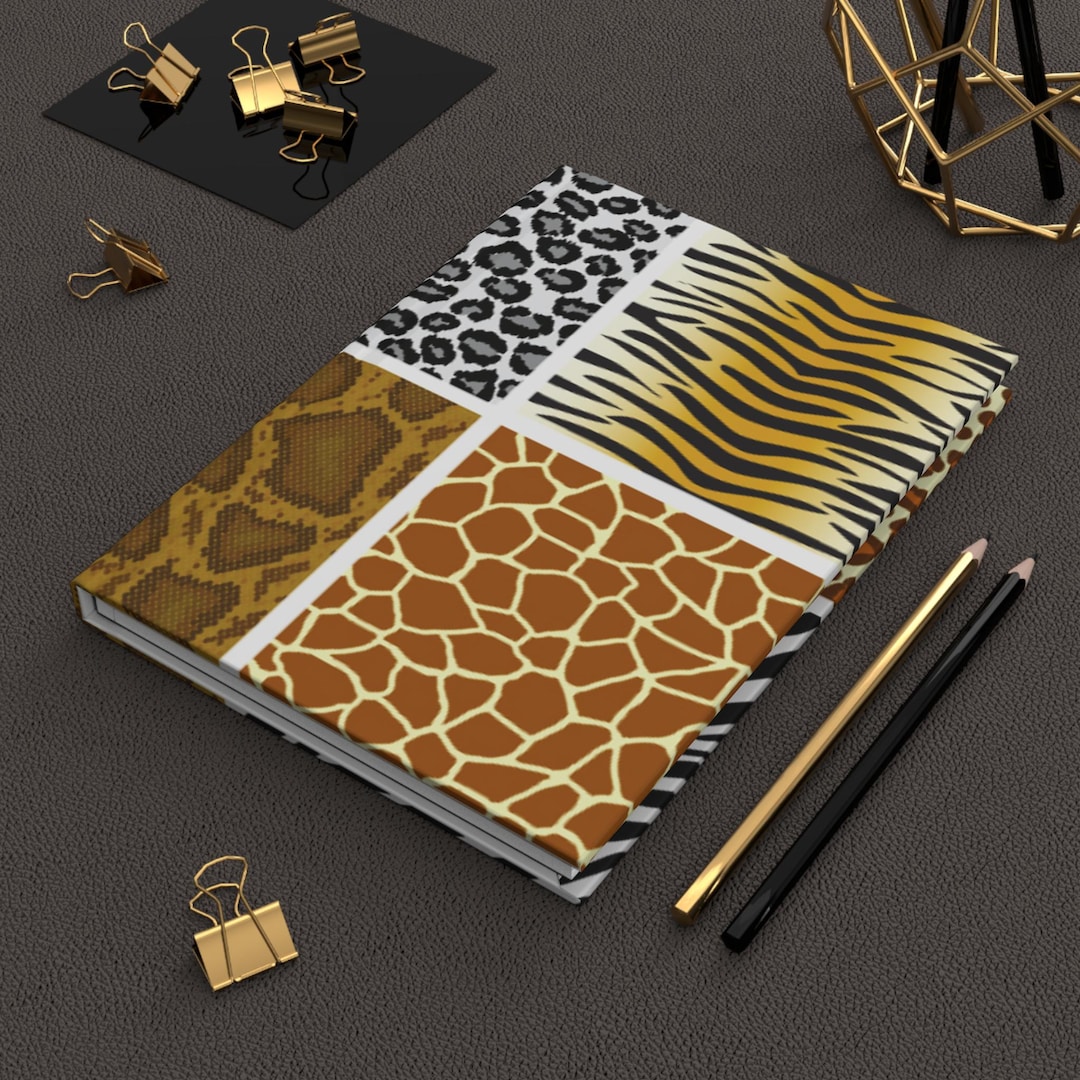 Wildlife Prints Hardcover Journal, Safari Animal Themed Notebook, Gift ...