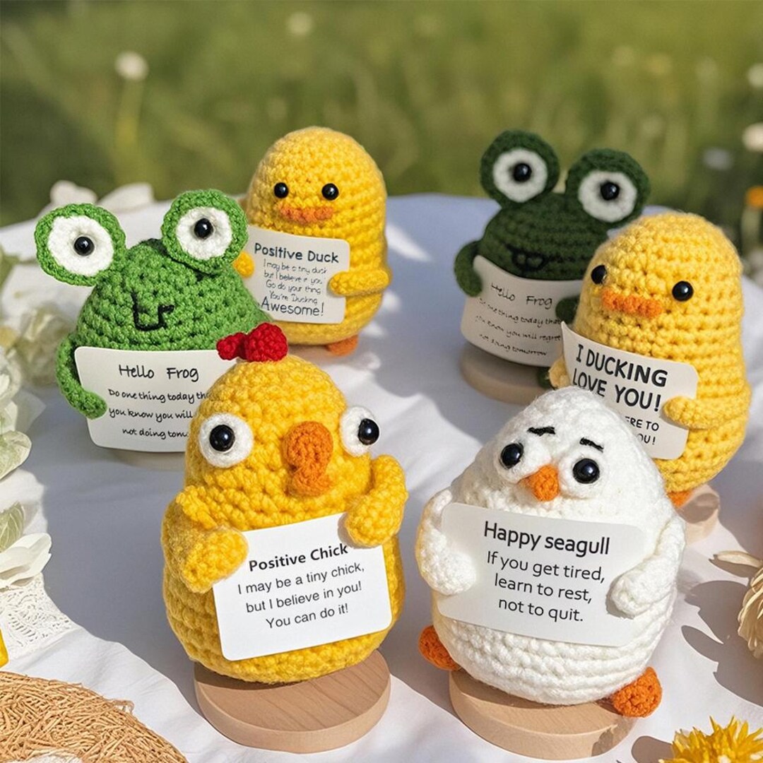 Positive Cute Crochet Duck/frog/chick,emotional Support Motivational ...