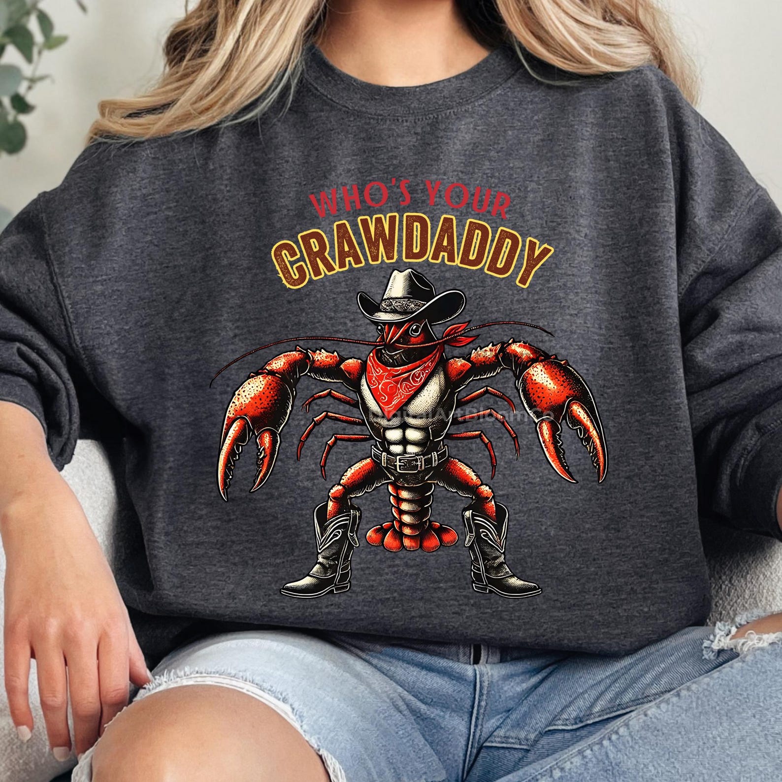 Crawfish Cowboy PNG: Louisiana Crawdaddy Sublimation Design (digital ...