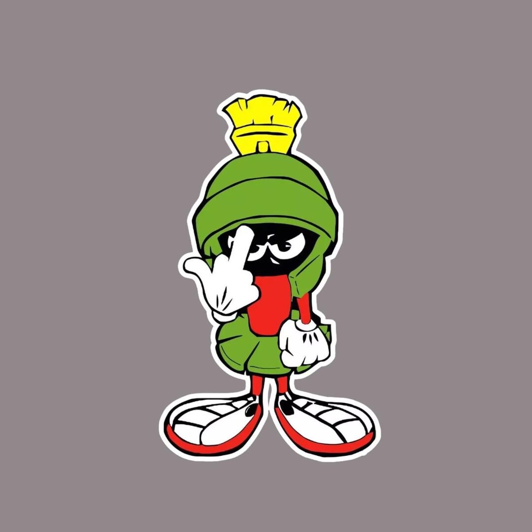 Marvin the Martian Sticker | Looney Tunes Flipping off Middle Finger ...