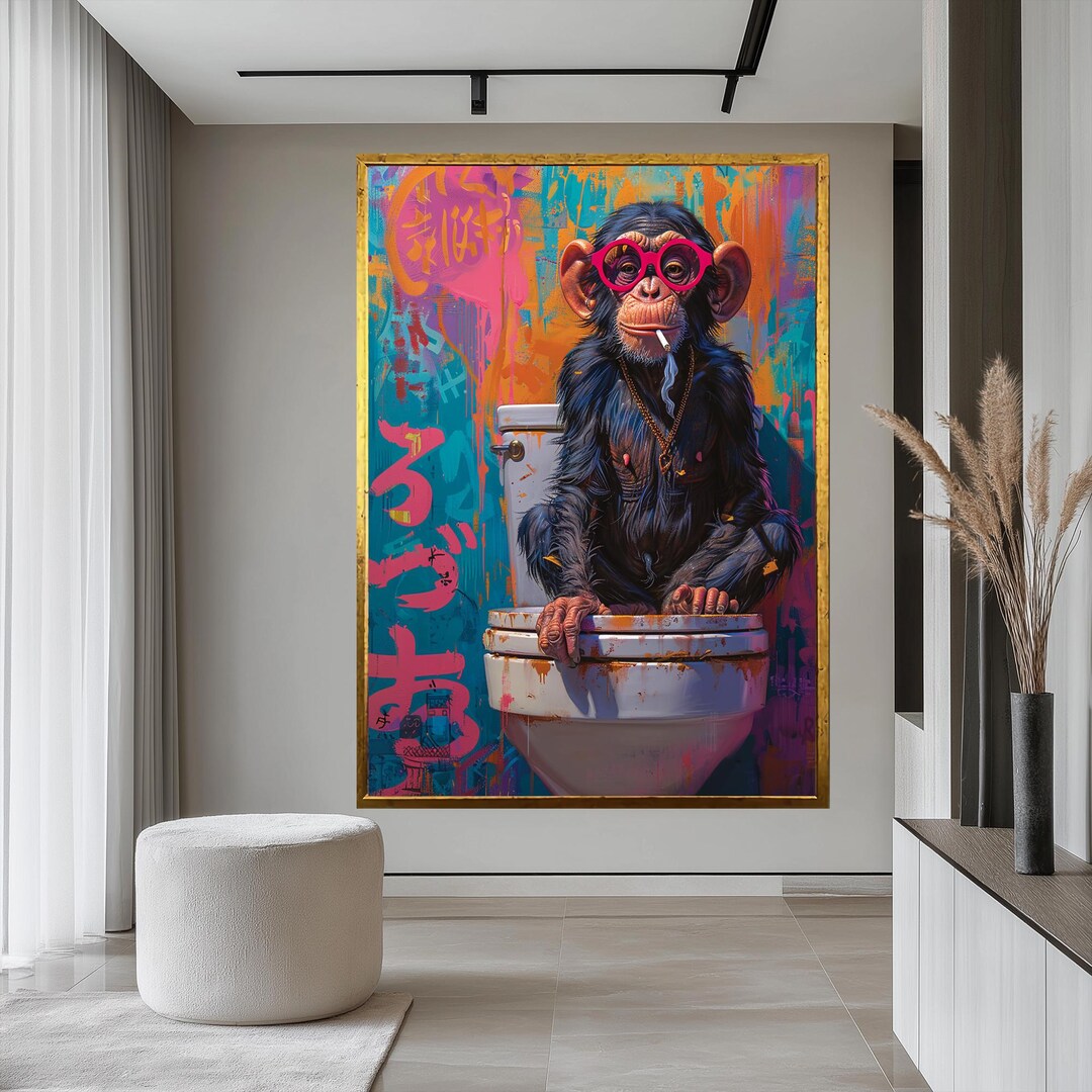 Graffiti Monkey Art,funny Chimpanzee Painting,funky Monkey Graffiti Art ...