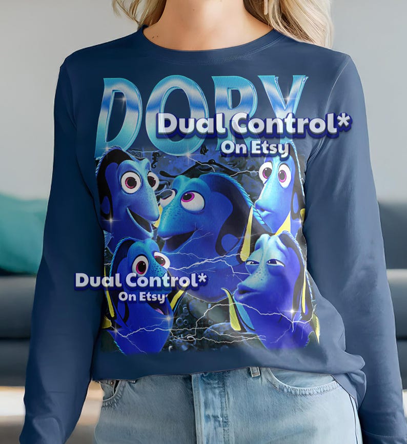 Dory Finding Nemo Shirt, 90s Vintage Retro Bootleg Blue Tang T-shirt ...