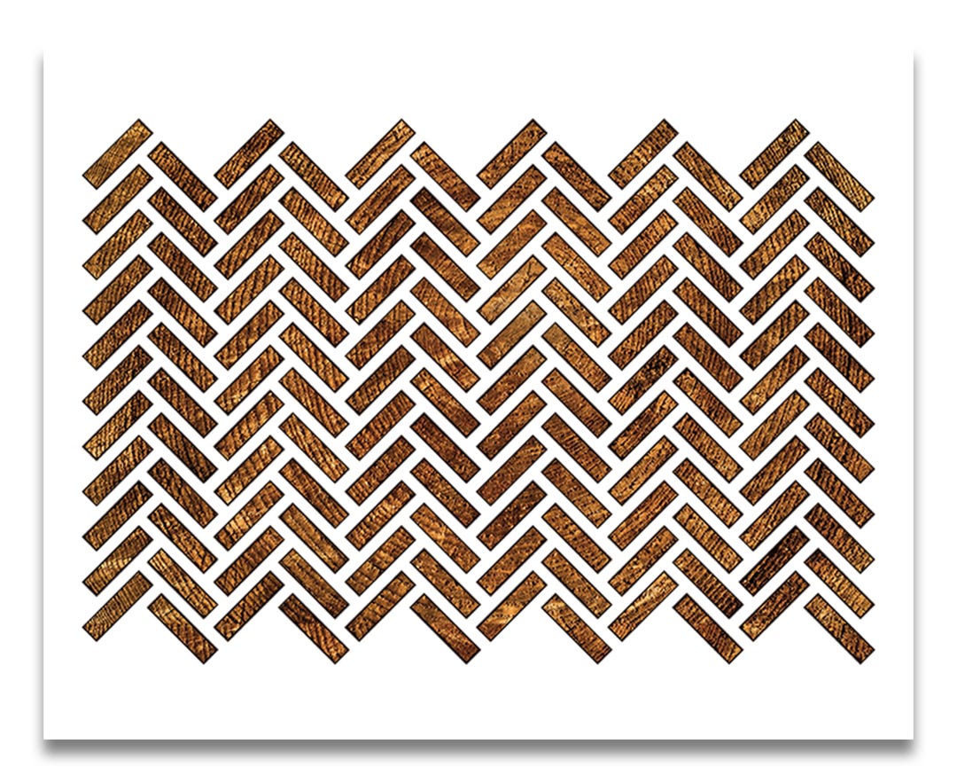 Herringbone Pattern Stencil - Reusable Color, Draw, Paint Wall Stencil ...
