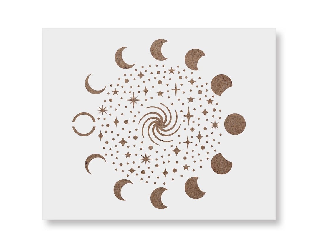 Moon Phase Stencil - Milky Way Galaxy Stencil - Reusable Color, Draw, Paint Custom Stars Stencil ...