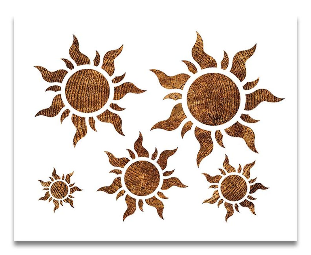 Tangled Sun Stencil - 5 Sizes - Reusable Color, Draw, & Paint Custom ...