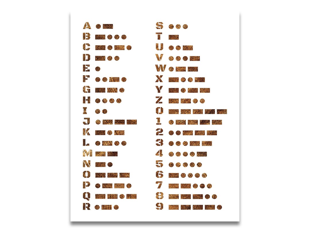 Morse Code Stencil - Reusable Color, Draw, & Paint Cool Custom Military ...