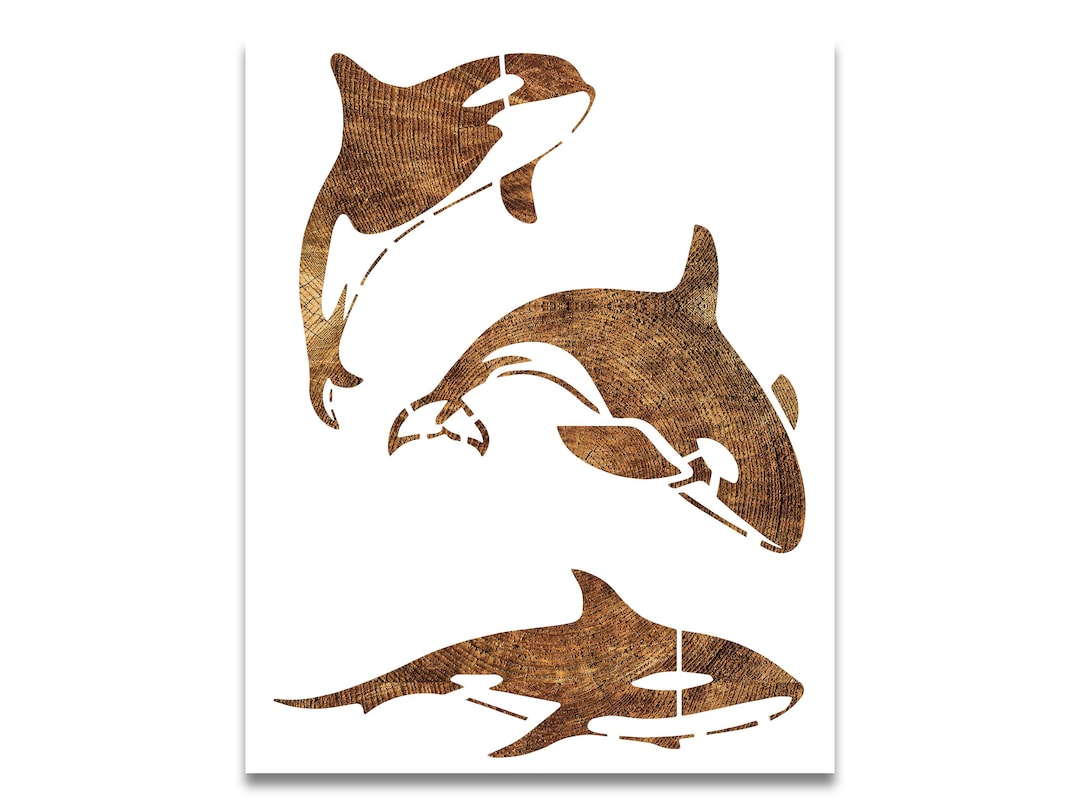 Killer Whales Stencil - Reusable Color, Draw, & Paint Stencil - Etsy