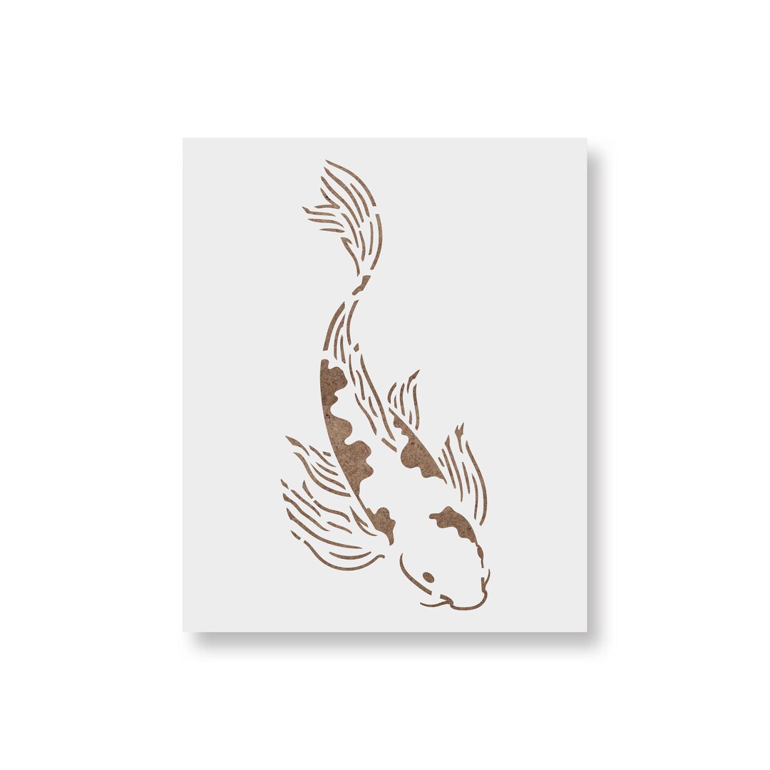 Koi Fish Stencil - Reusable Color, Draw, & Paint Stencil - Etsy