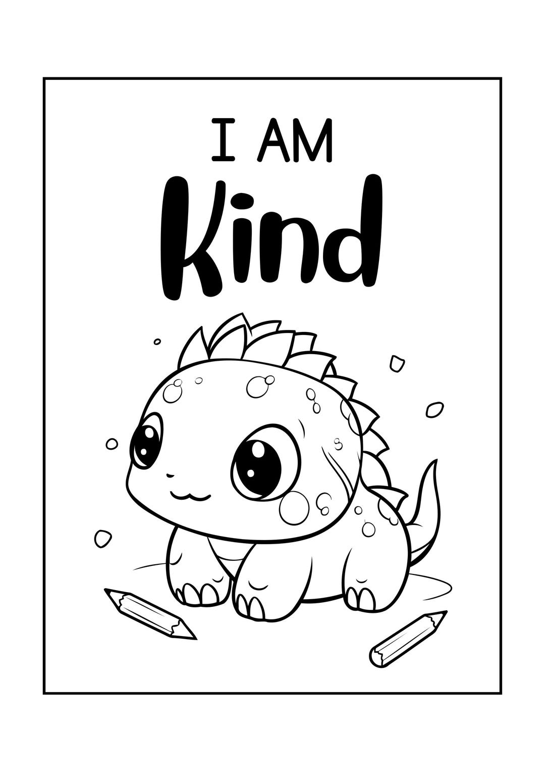 Dinosaur Coloring Pages | SEL Affirmations for Kids | Printable ...