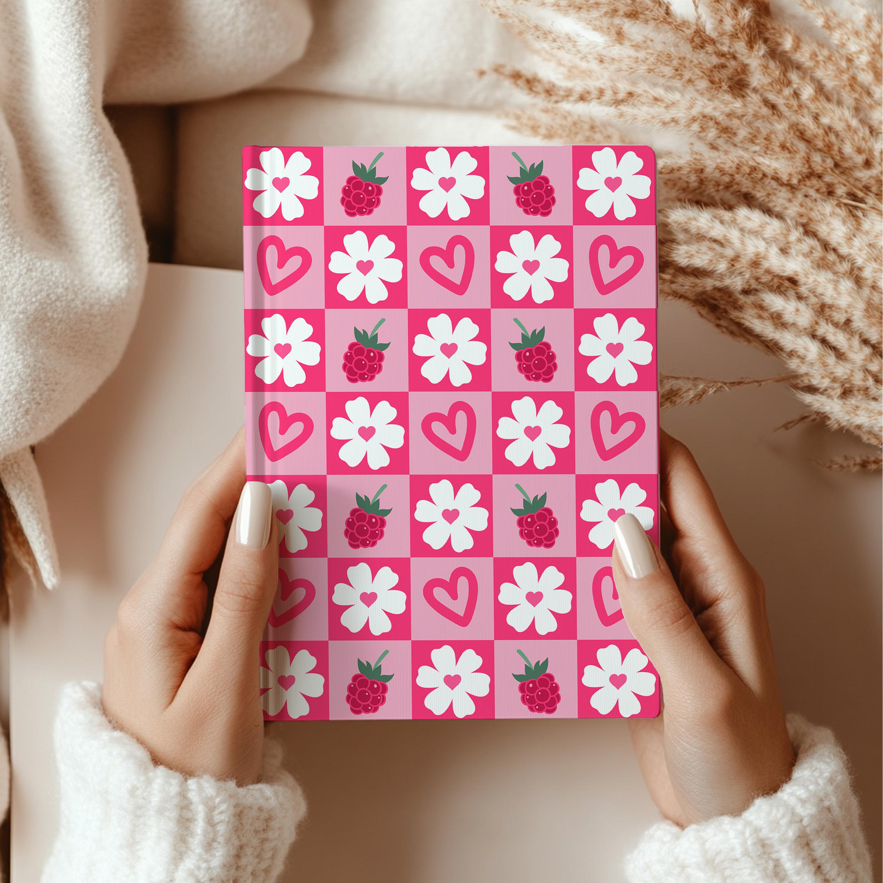 Custom Berry Cute Notebook With Cherry Bow, Strawberry or Raspberry ...