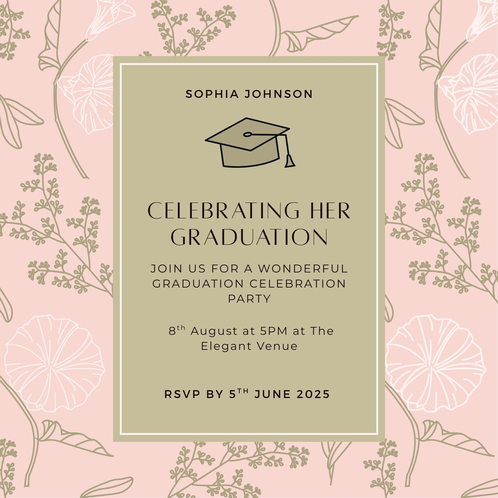 Graduation Party Invitation Editable Template | Printable Editable ...