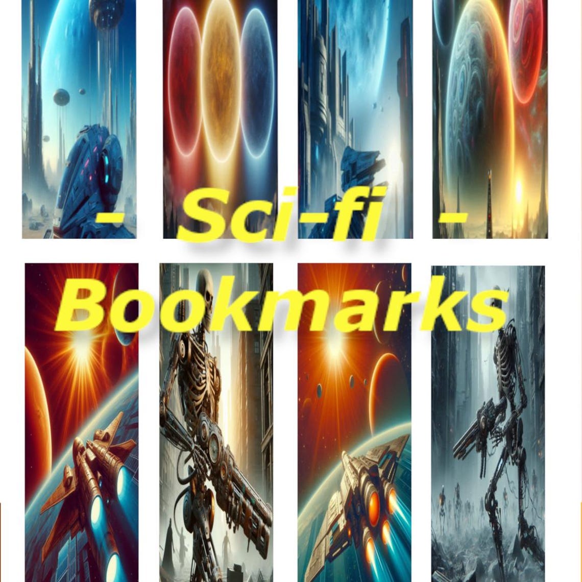 Sci-fi Bookmark Digital Download – Printable Bookmarks – 20 Designs ...