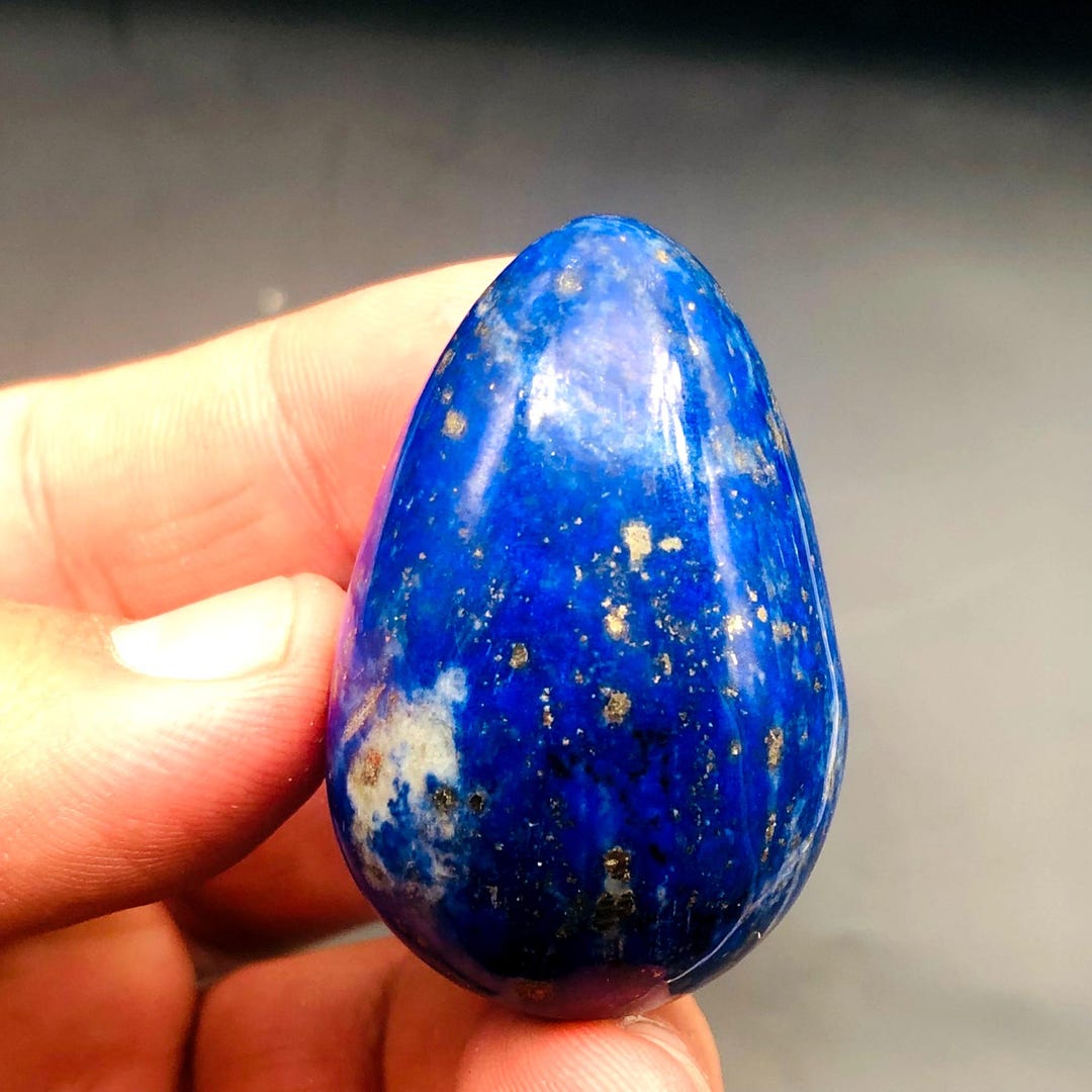 Polished Lapis Lazuli Egg: Rare Mineral, Chakra Stone (72 Grams) - Etsy