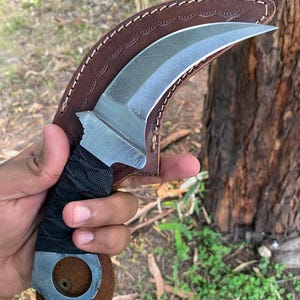 Beautiful Custom Handmade Damascus Steel Karambit Knives Gift ...