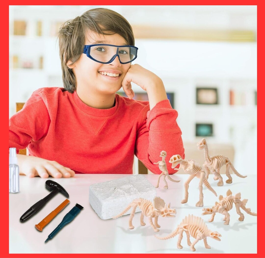 Dino Fossil Dig Kit - Explore Dinosaur Excavation With Skeletons and ...