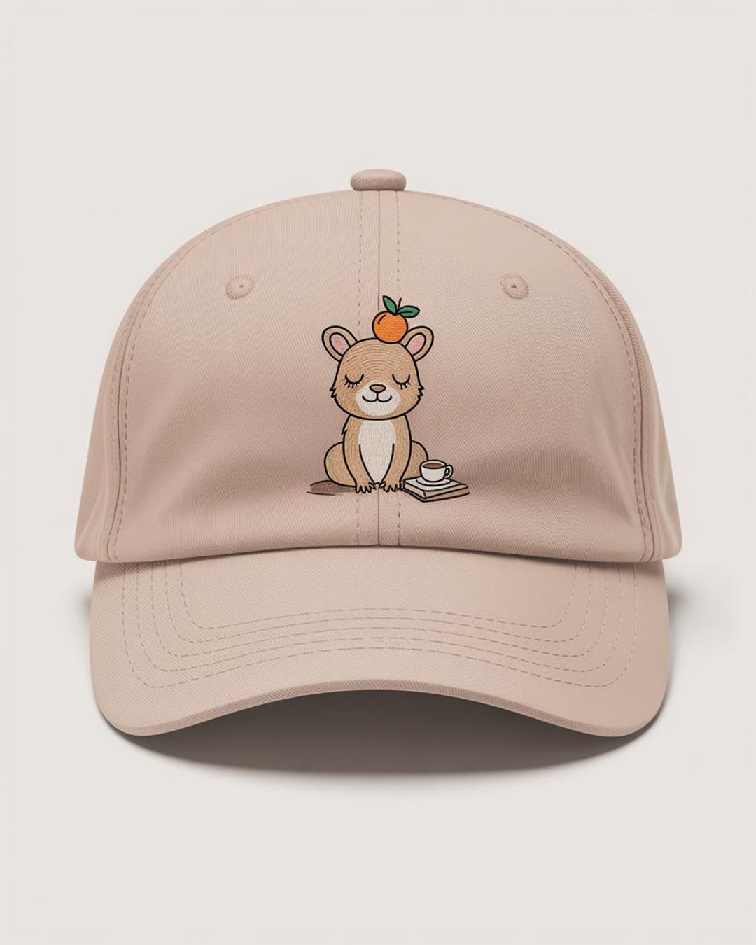 Capybara Orange Embroidered Hat-capybara on the Head – Super Chill ...