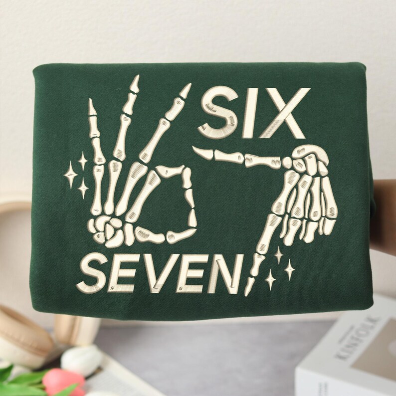 Embroidery Six Seven 6 7 Designs, Funny Skeleton Hands Embroidery ...